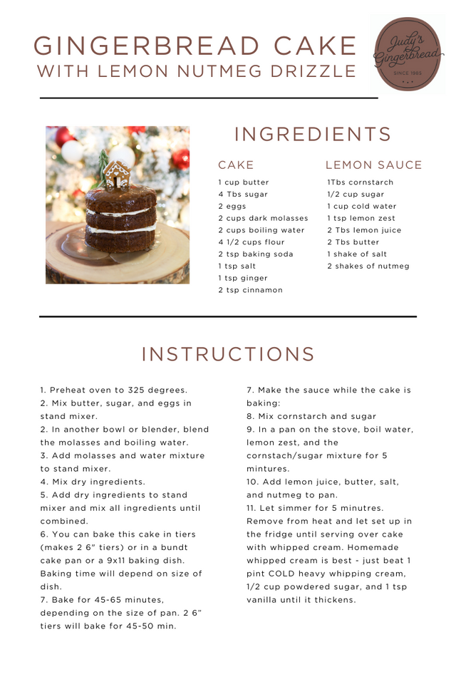 The BEST Gingerbread Cake! – Judy's Gingerbread